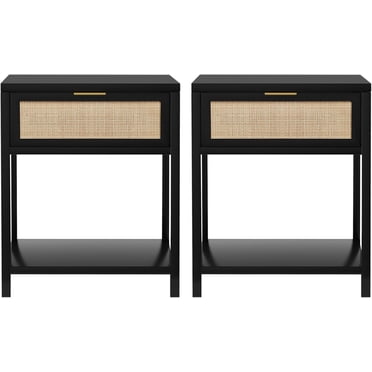 GDF Studio Kuna Boho Handmade Mango Wood 3 Drawer Nightstand, Dark ...