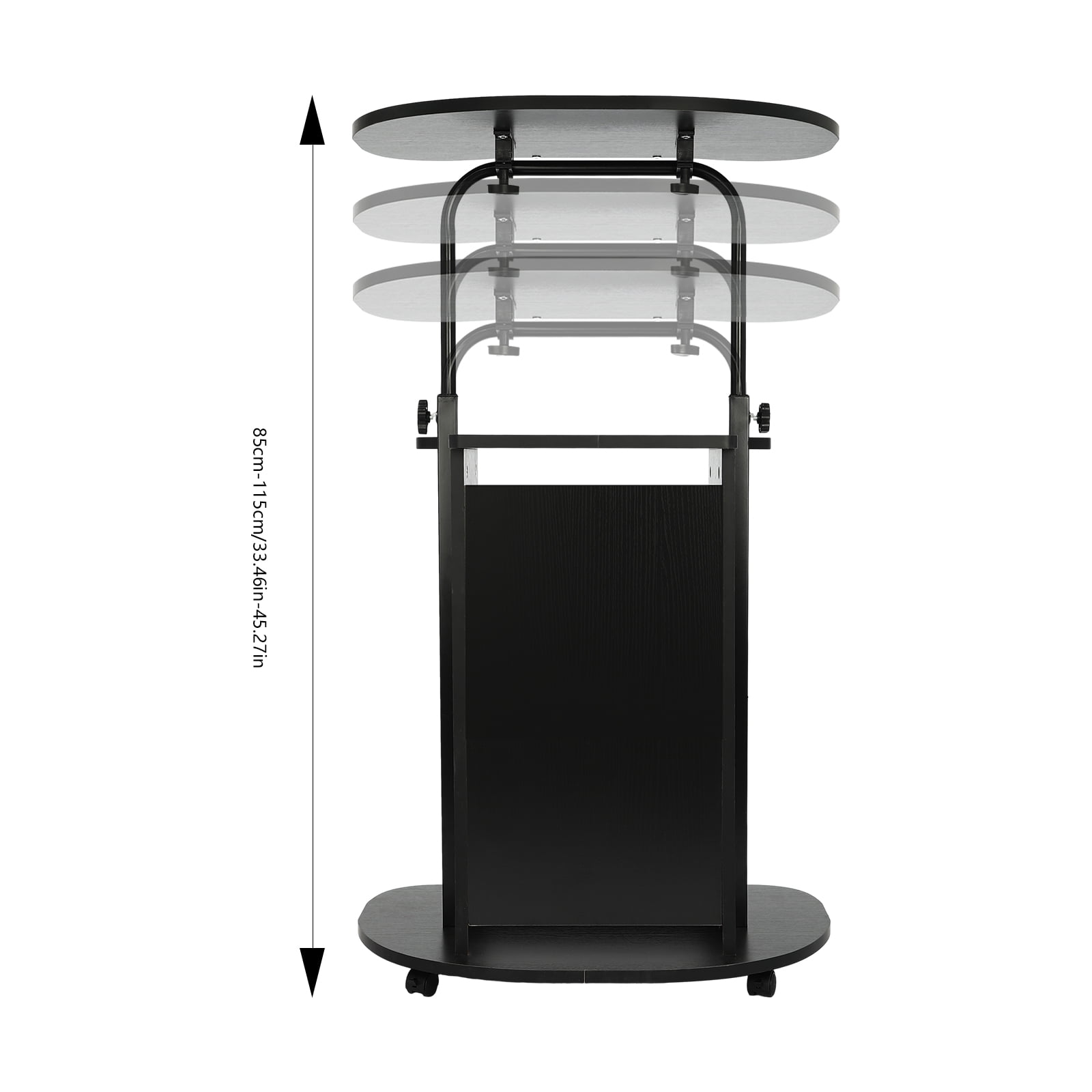 Black Wood Podium Stand, Ergonomic Tilting Top, Church Pulpit & Teacher ...