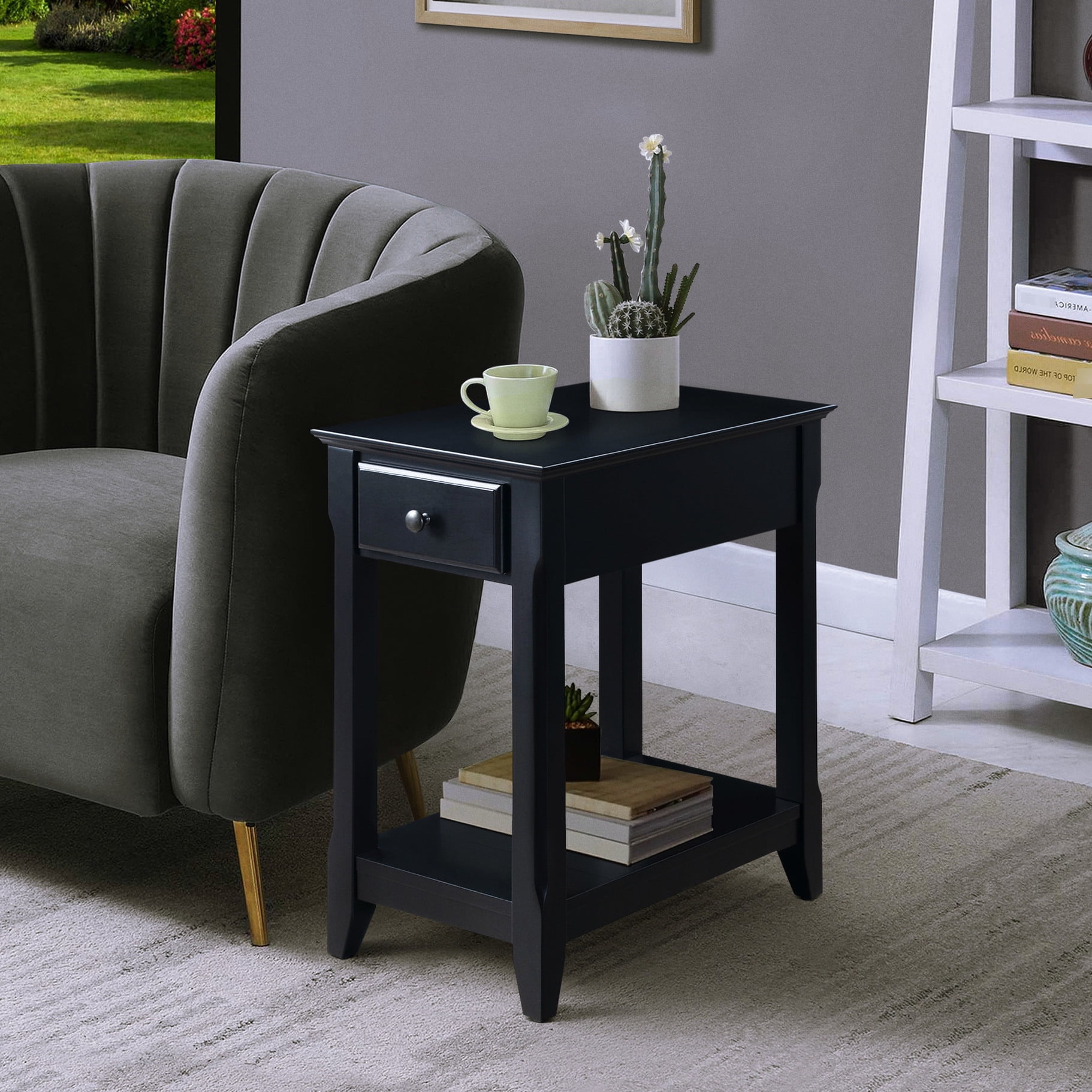 Black Wood - Single Drawer Organization - Primary Living Space - Long ...