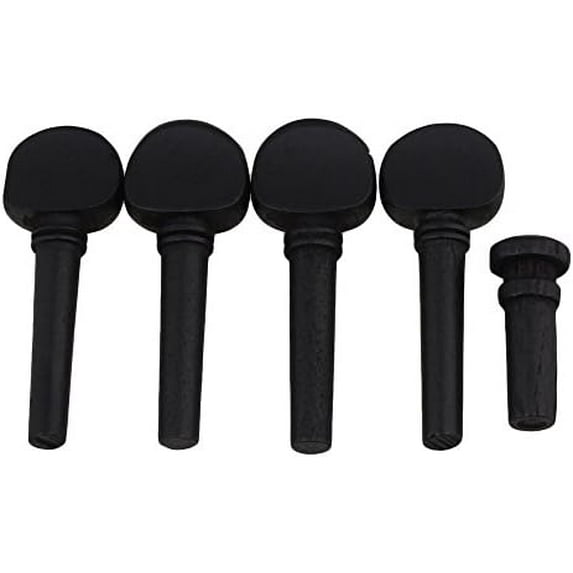 Black Wood Tuning Pegs & End Pin Set for 1/4 Size Violin Fiddle ...