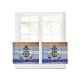 Black Wooden Boards Anchor Short Blackout Curtains 24 Inch Long,Blue ...