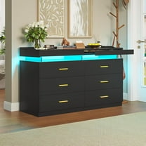 Afuhokles 6 Drawers Dresser with LED Lights and Charging Station ...