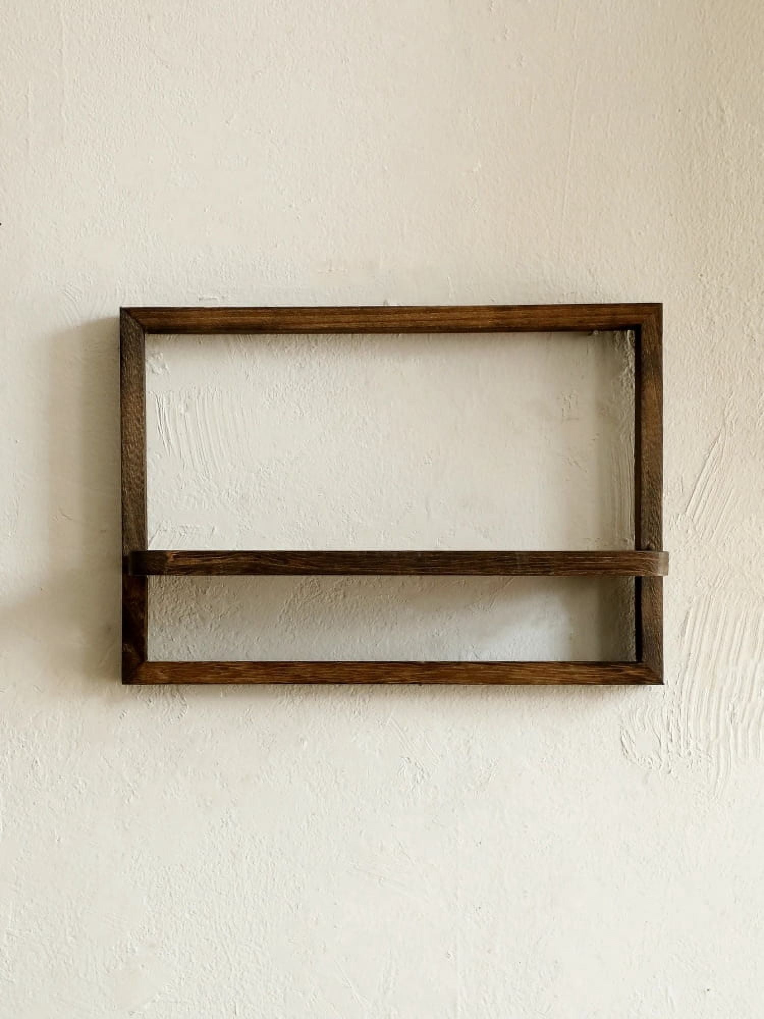 Black Wooden Floating Wall Shelf Square Plant Flower Pot Tray Display ...