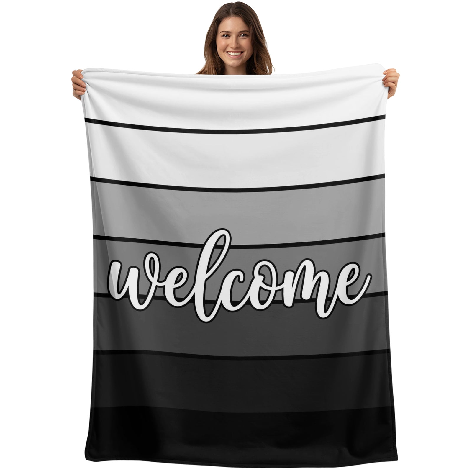 Black Wooden Grain Blanket Soft Cozy Warm Throw Blanket for Couch ...