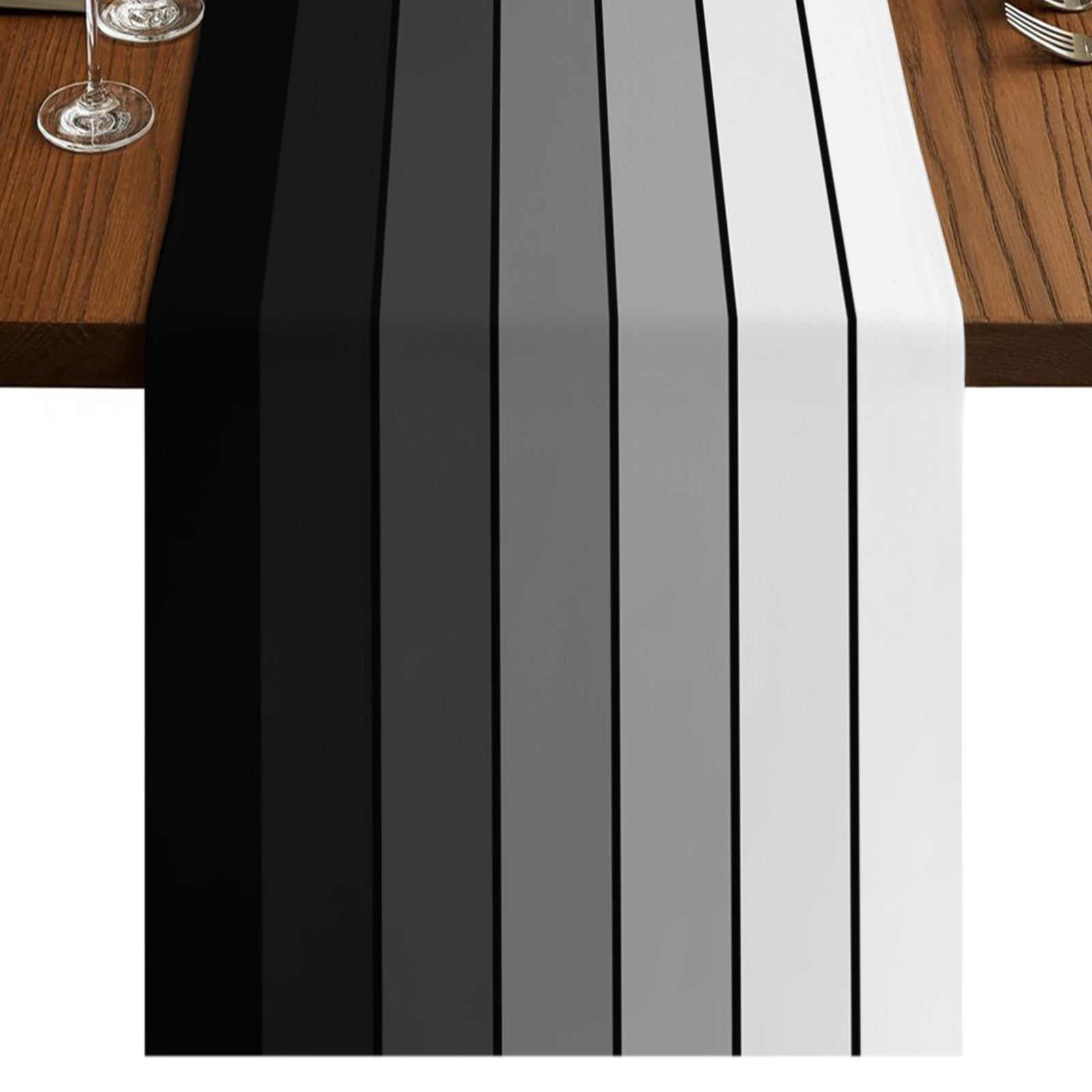 Black Wooden Grain Burlap Cotton Table Runner 16x72 Inches Long ...