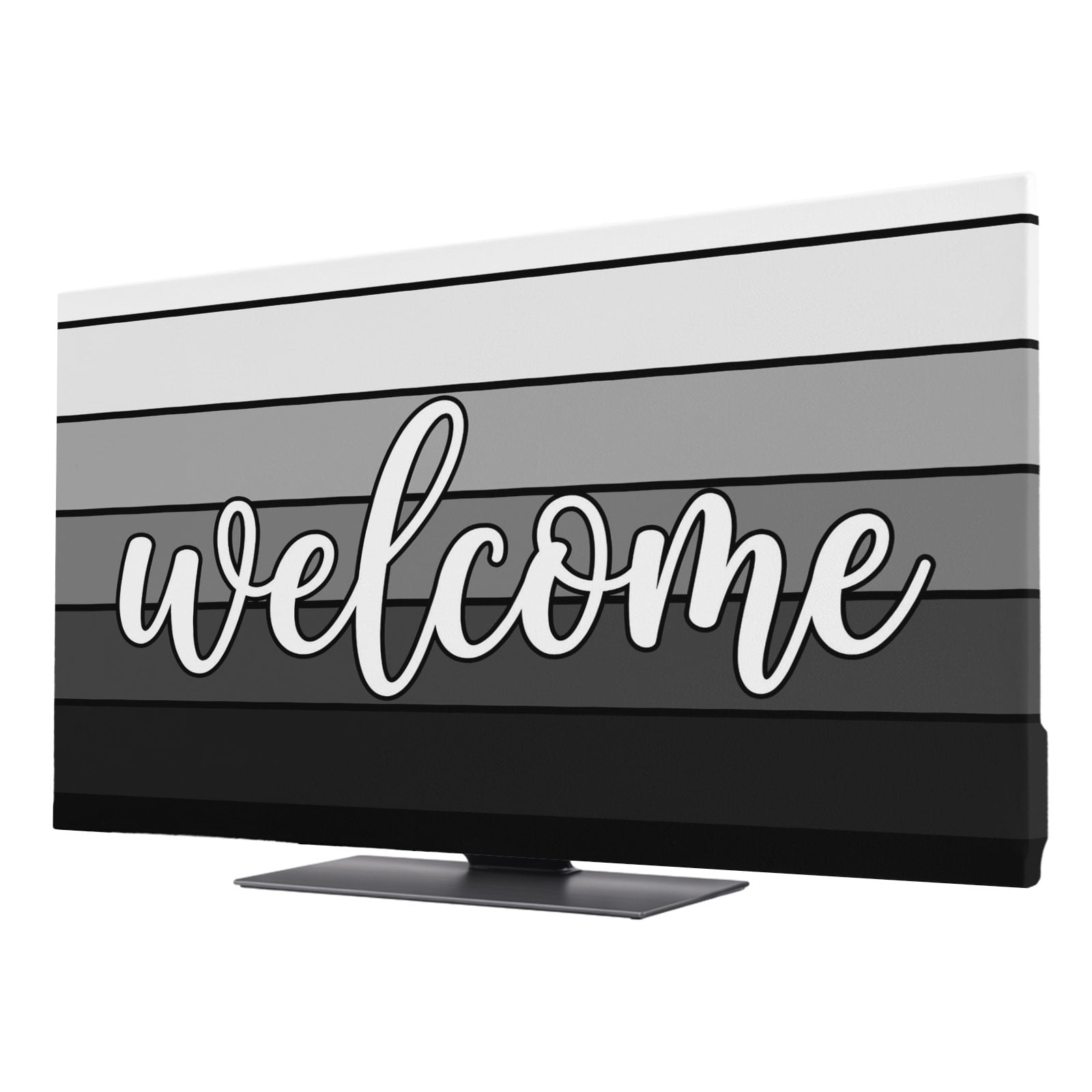 Black Wooden Grain TV Cover for 32 Inch Screen, Stretch Fabric ...