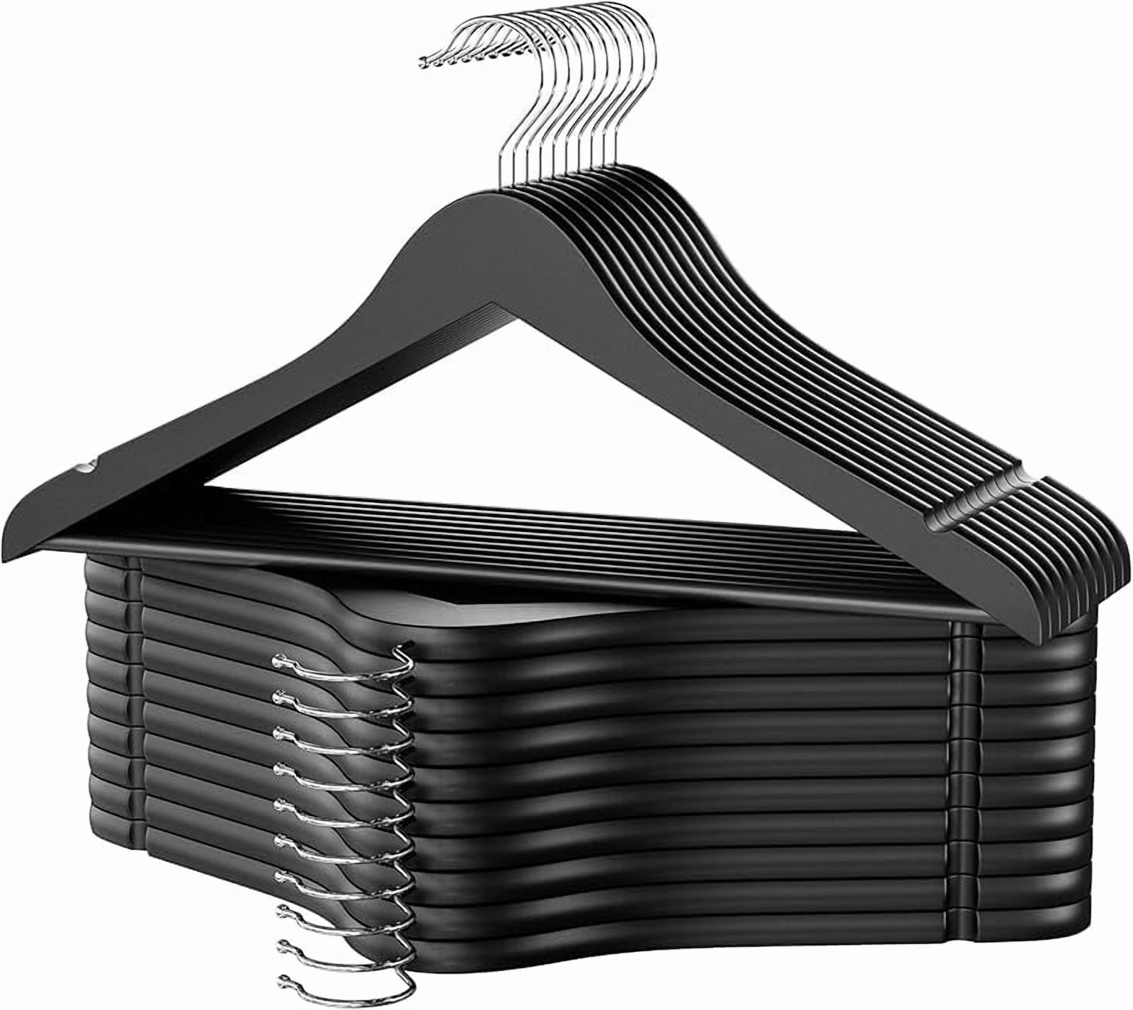 Black Wooden Hangers, 20 Pack Wood Hanger for Closet, Coat Hangers for ...