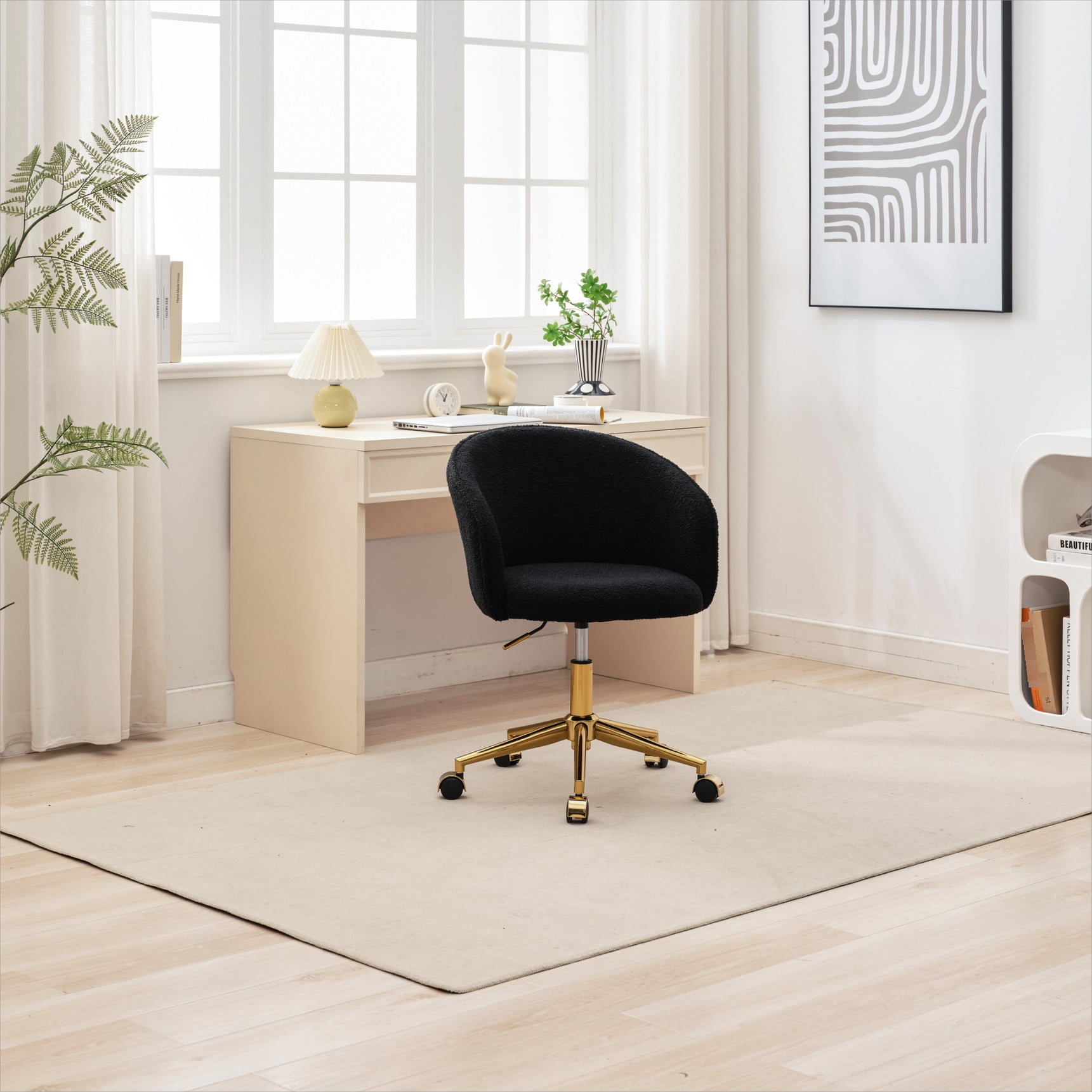 Black Wool Construction - Adjustable Height and Rotating Capability ...