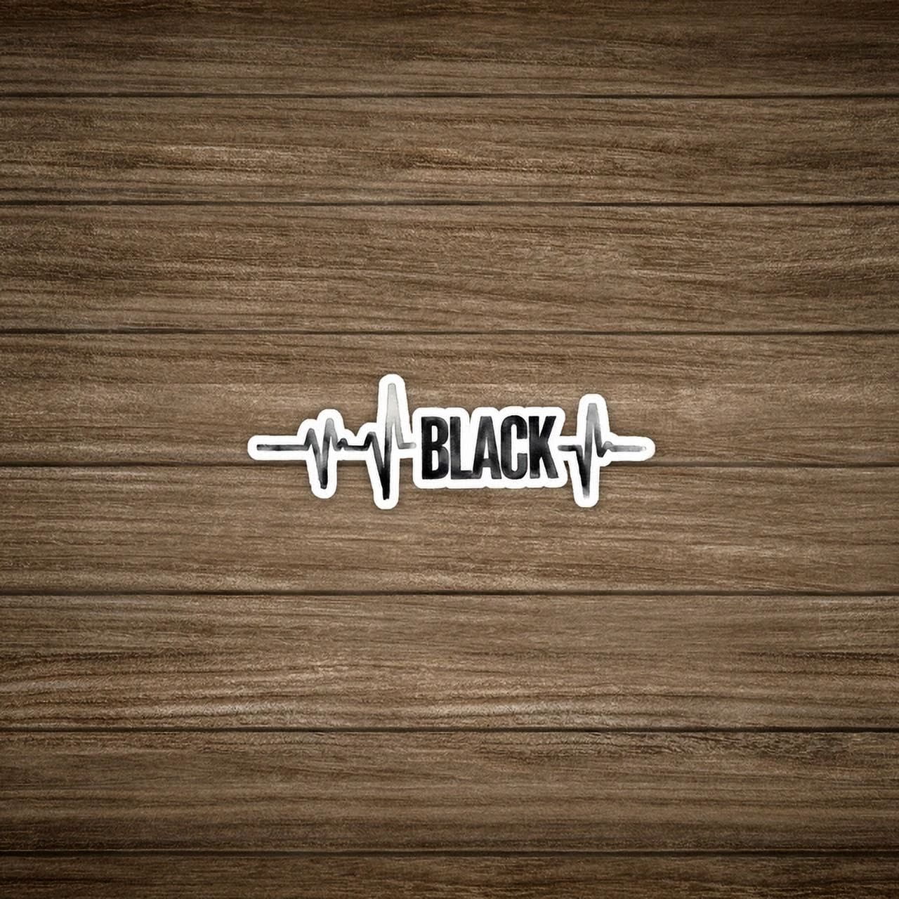 Black Word Heartbeat Unique Vinyl Sticker Decal For Laptops, Tumblers ...