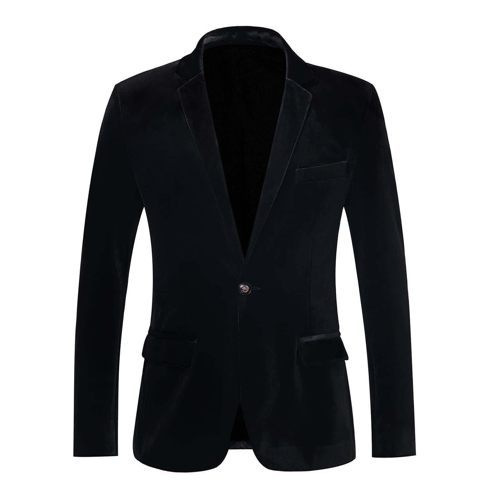 Black Work Office Elegant Blazer for Ladies Fall Winter Velour Cardigan ...