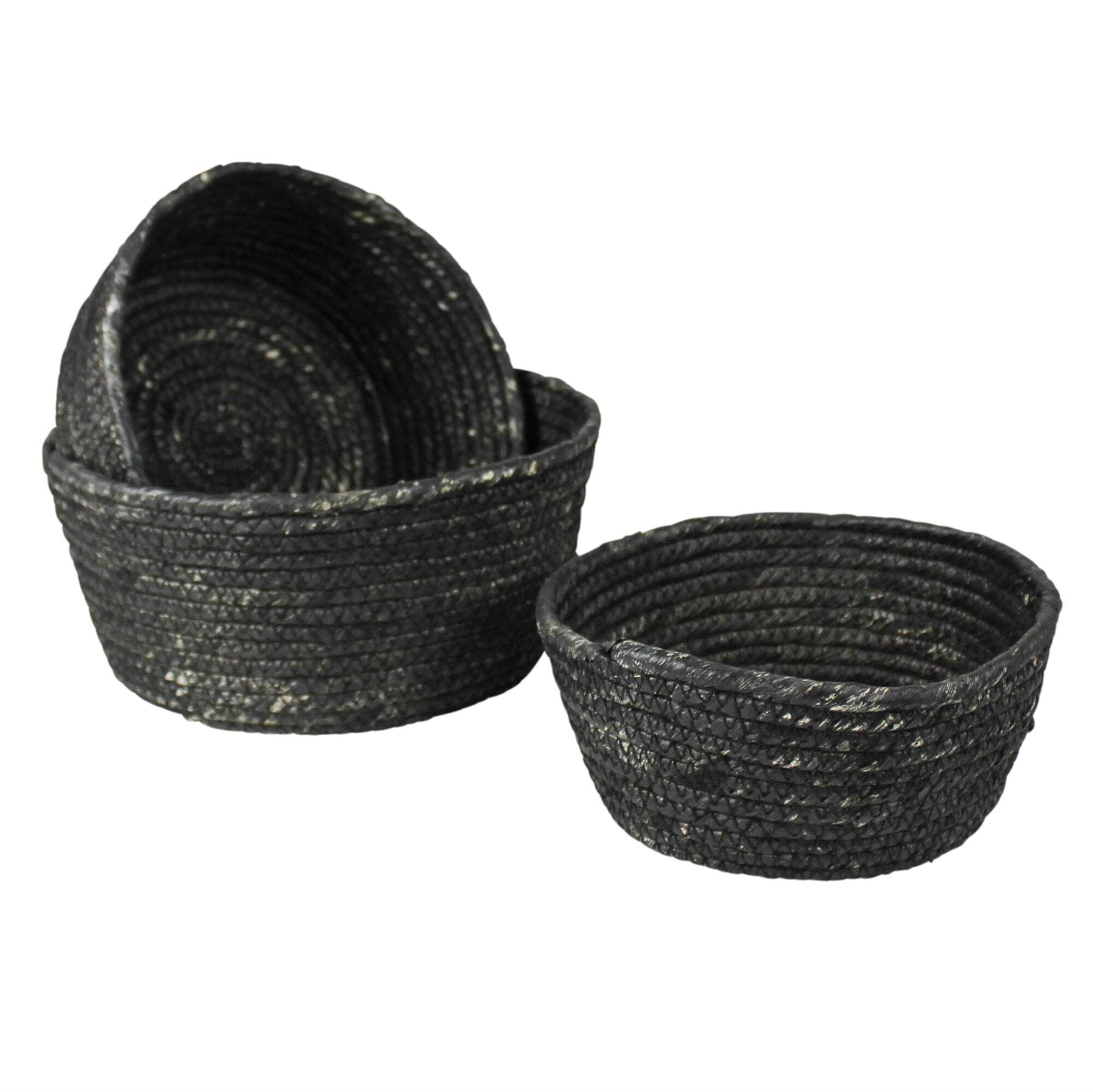 Black Woven Natural Fiber Bowls - Walmart.com