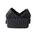 Black Woven Paper Rope Storage Baskets Set of 3 for Home Organizing ...