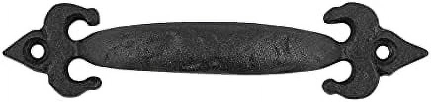 Black Wrought Iron Cabinet Handle 4.8" L Rustic Ornate Pull Handle Rust ...