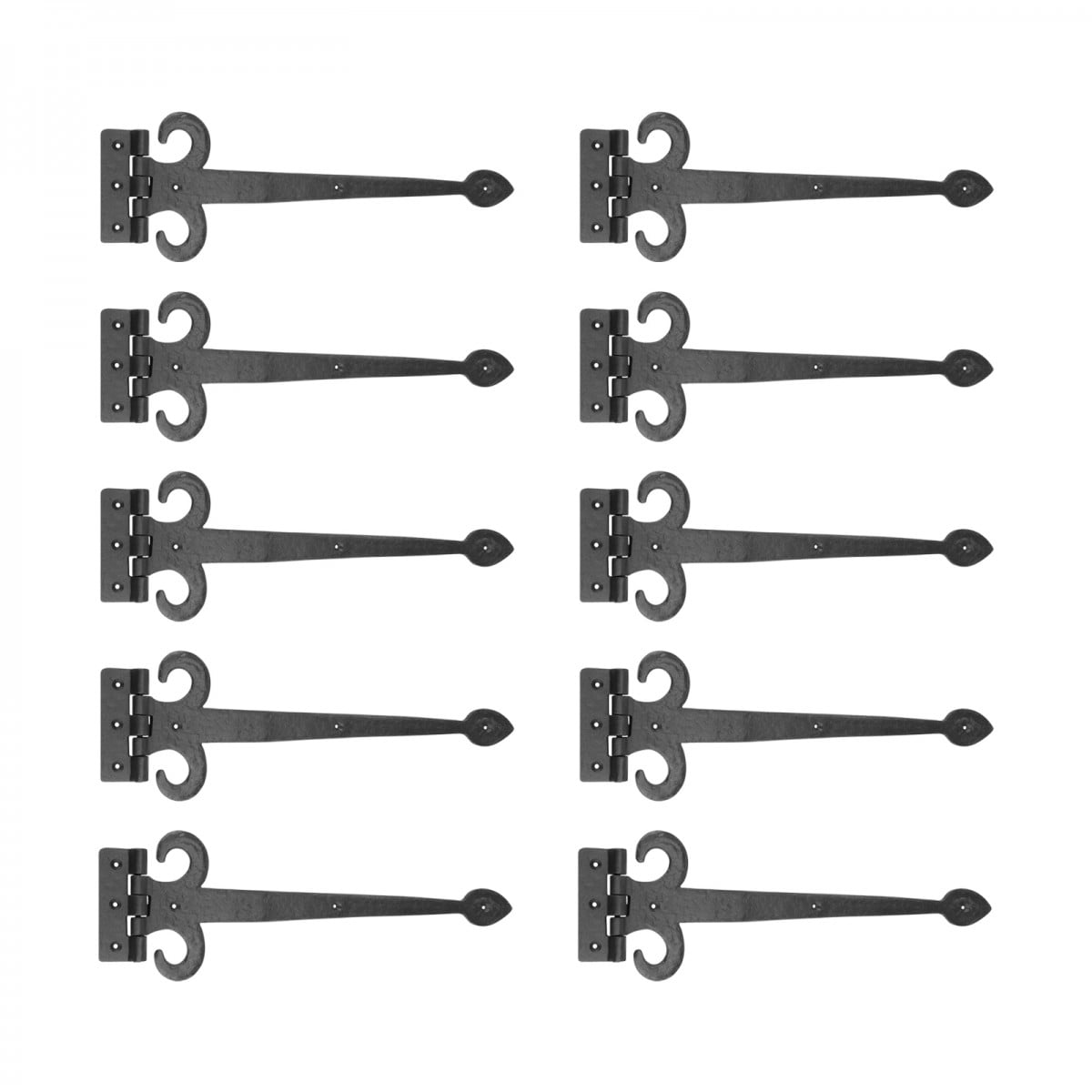 Black Wrought Iron Door Strap Hinge 18" L Antique Fleur De Lis Style ...