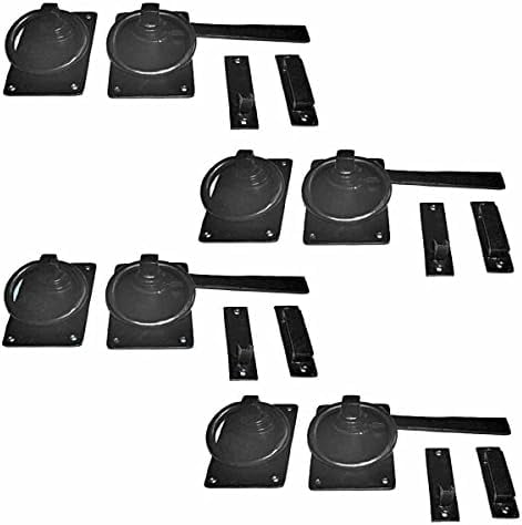 Black Wrought Iron Gate Ring Turn Latch Lock Set 6.5" W Light Duty ...