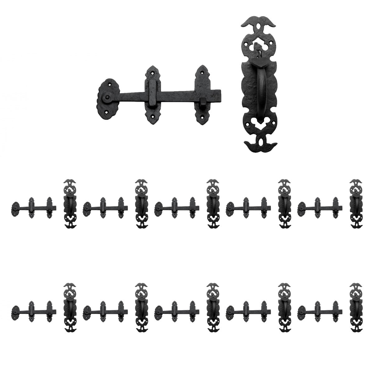 Black Wrought Iron Norfolk Thumb Door Latch Traditional 10.25" H ...