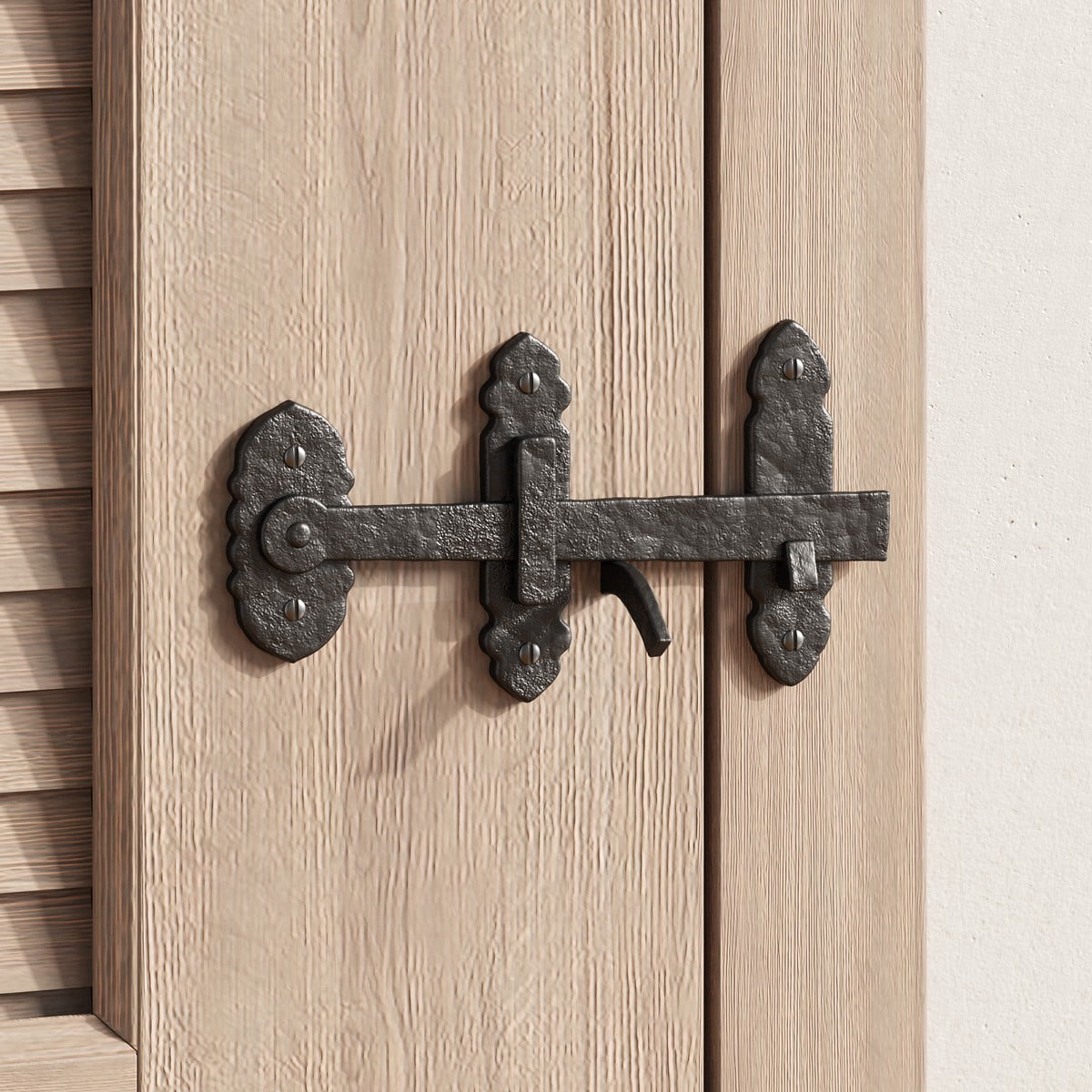 Black Wrought Iron Norfolk Thumb Door Latch Traditional 10.25" H ...