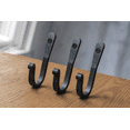 Black Wrought Iron Wall Coat Hooks, 3 Hooks, Decorative Hanging Rack ...
