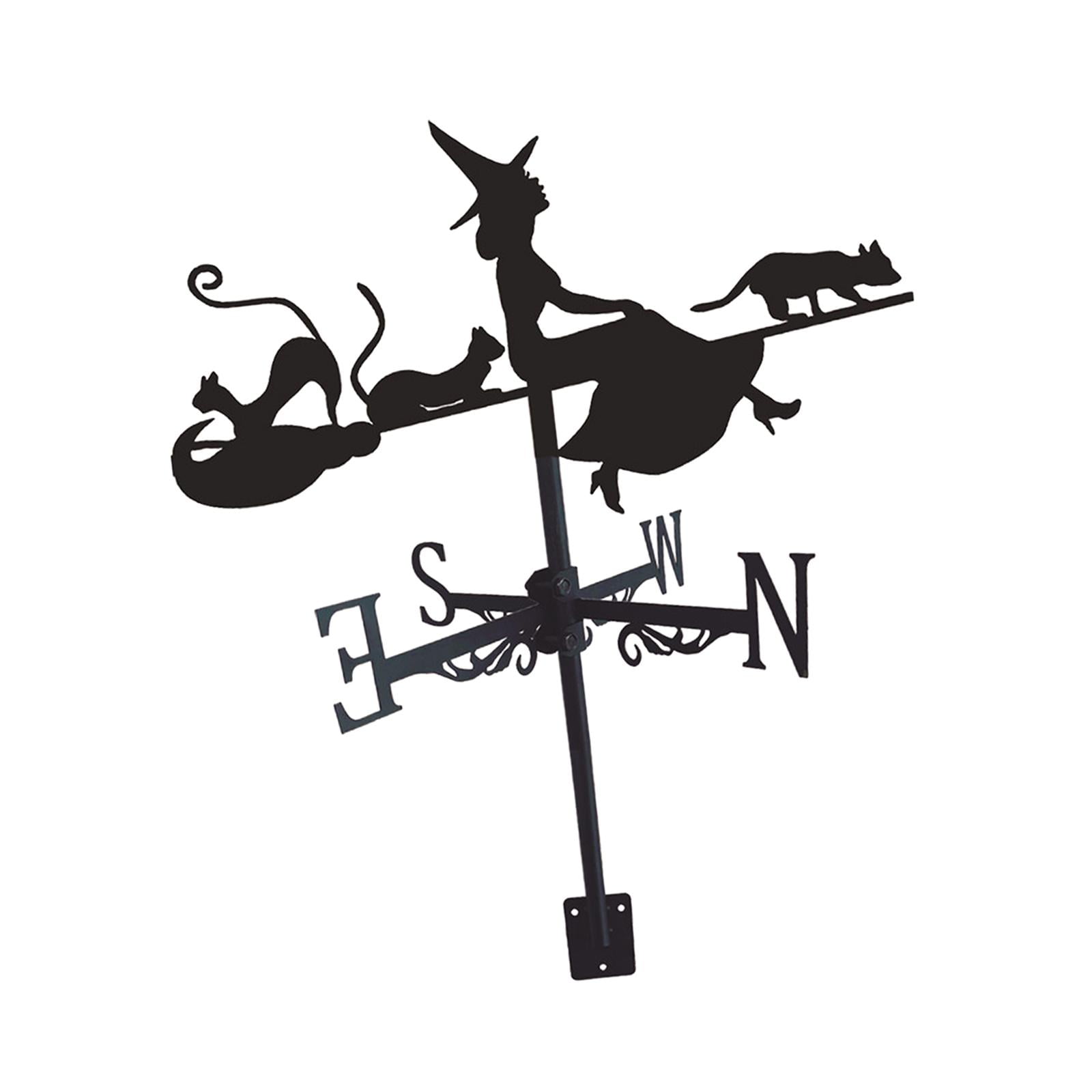 Black Wrought Iron Weathervane Direction Indicator Farm Scene Classic ...