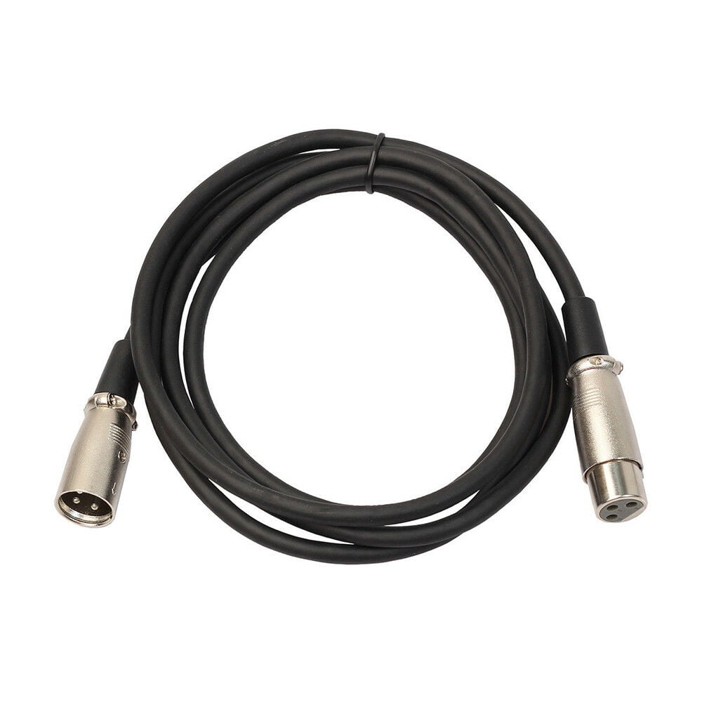 Black XLR 3-Pin Male to Female Microphone Audio Mic Extension Cord ...