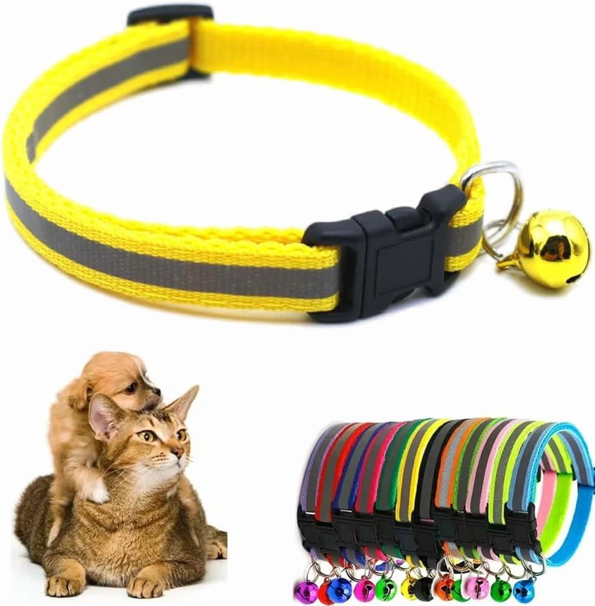 Black XXS Dog Collar with Bell, Reflective XSmall Puppy Collars Soft ...