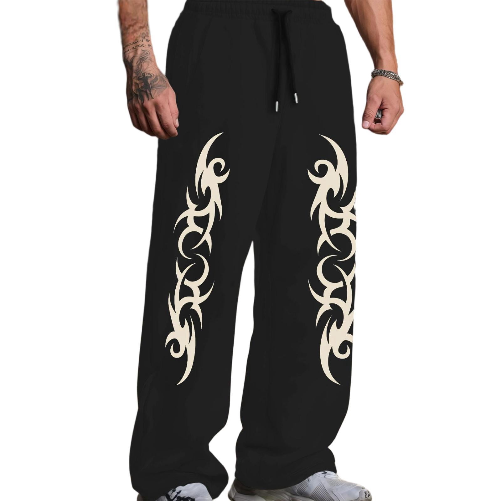 Black Y2K Baggy Gothic Sweatpants Y2K Men Emo Sweatpants 2000's Clothes ...