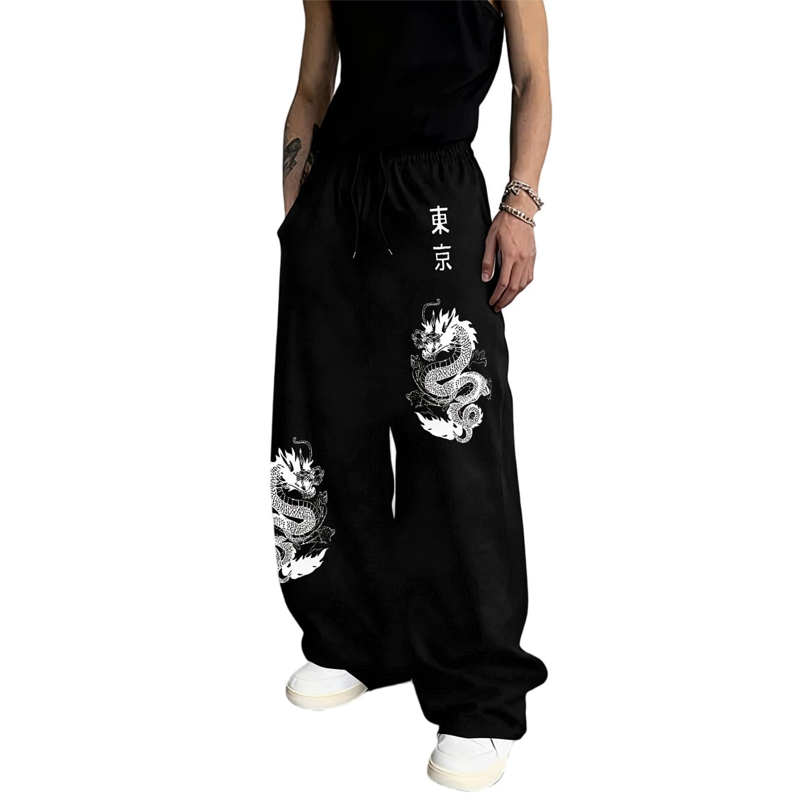 Black Y2K Baggy Gothic Sweatpants Y2K Men Emo Sweatpants 2000's Clothes ...