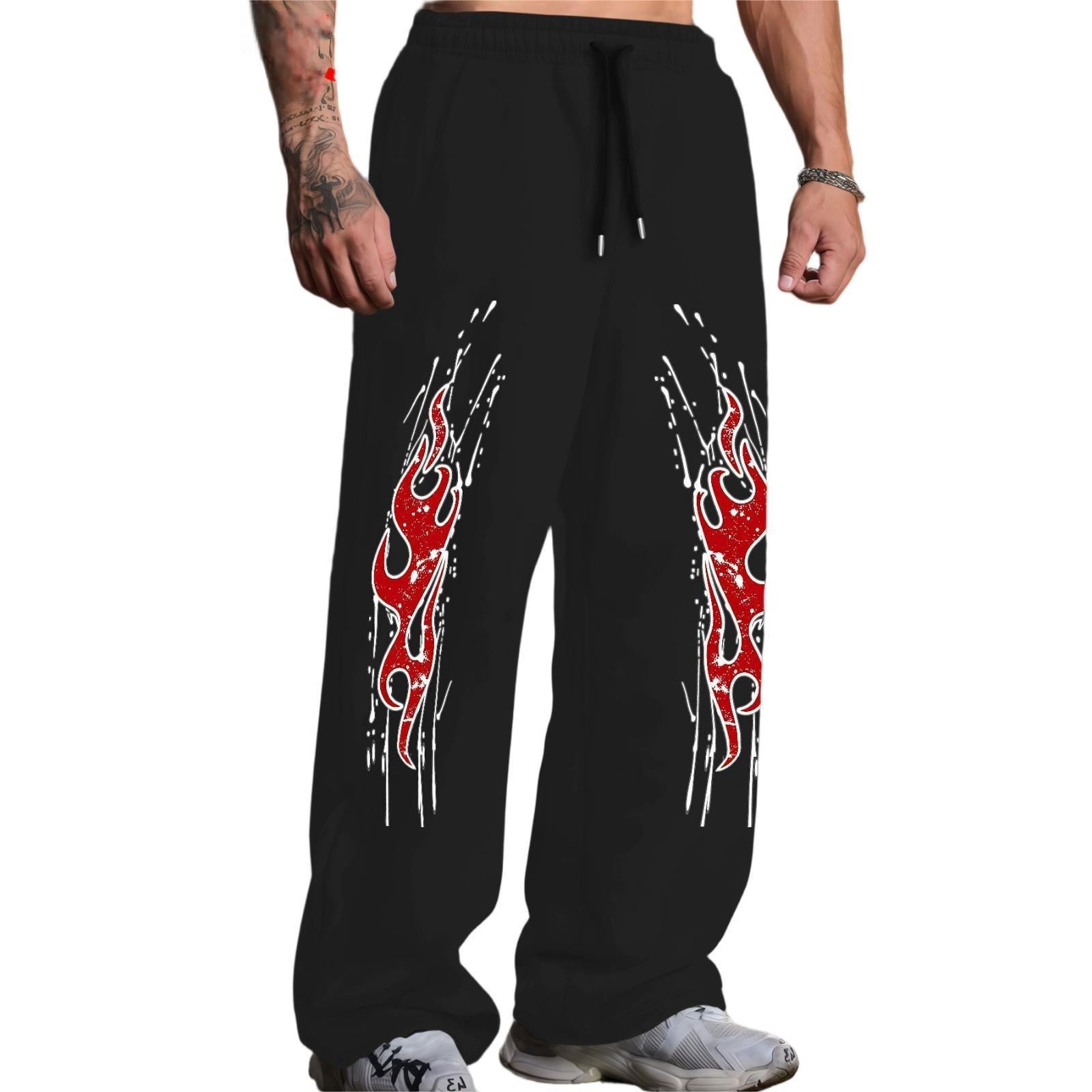 Black Y2K Baggy Gothic Sweatpants Y2K Men Emo Sweatpants 2000's Clothes ...