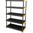 Black & Yellow®, 4-Tier Heavy Duty Plastic Storage Shelving Unit ...