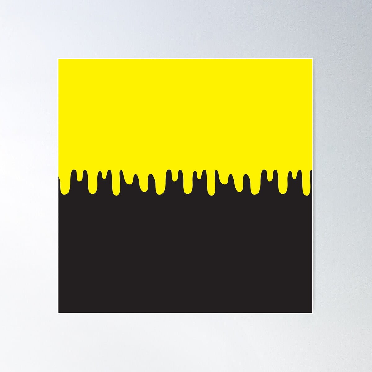 Black Yellow Dripping Pattern Poster Wall Art, Modern Wall Decor For ...