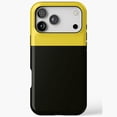 Black Yellow Geometric Color Block Tough iPhone Case 11 to 17 Pro Max ...