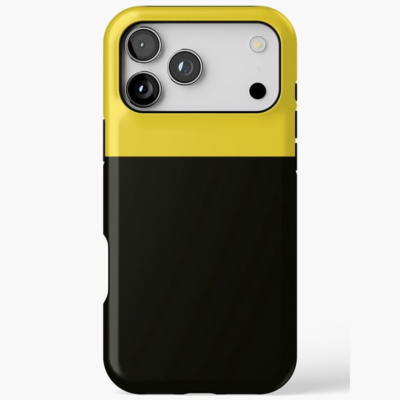 Black Yellow Geometric Color Block Tough iPhone Case 11 to 17 Pro Max ...