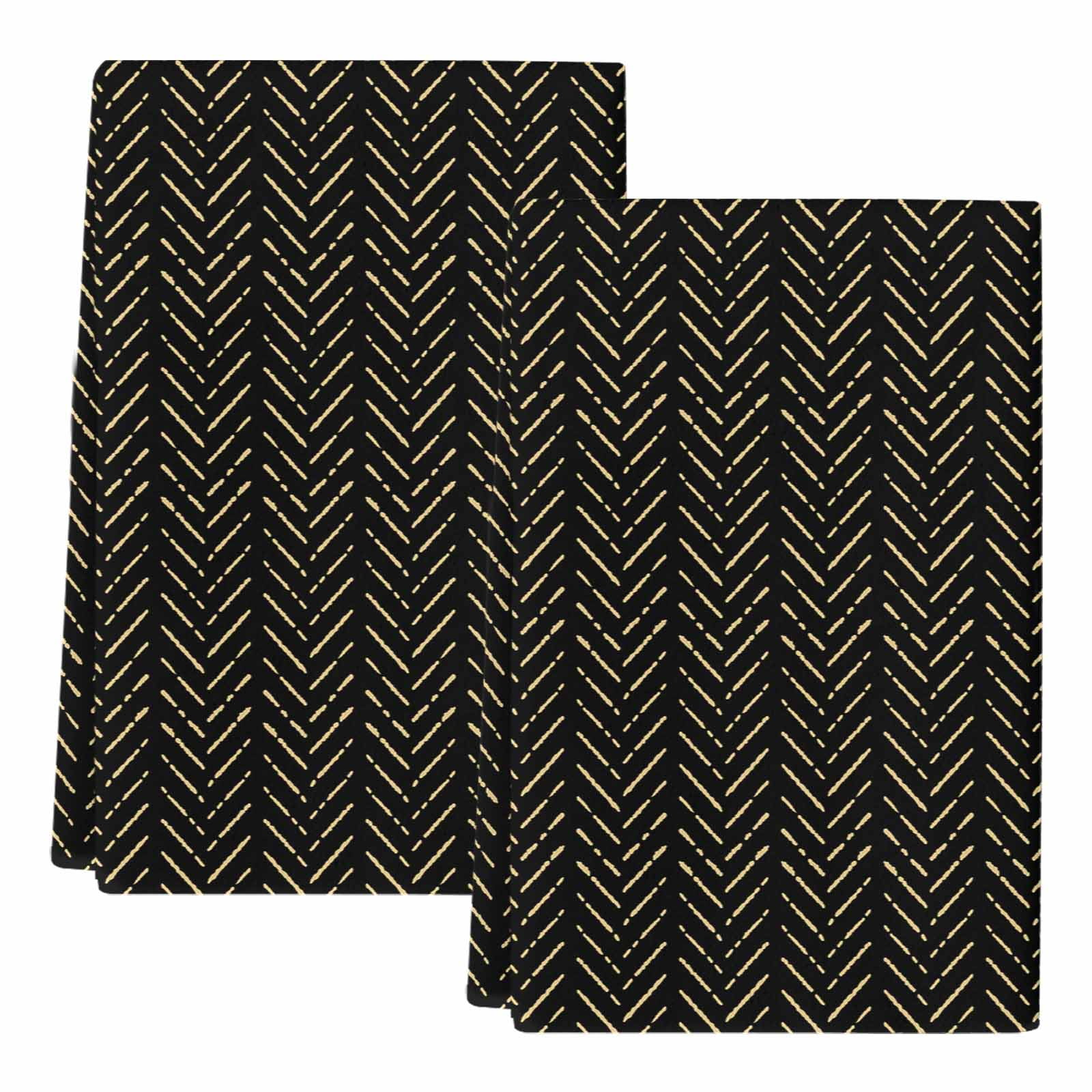 Black Yellow Geometric Kitchen Towels Set of 2, Absorbent Microfiber ...