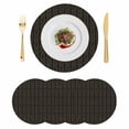 Black Yellow Geometric Round Placemats Set of 4, Braided Polypropylene ...