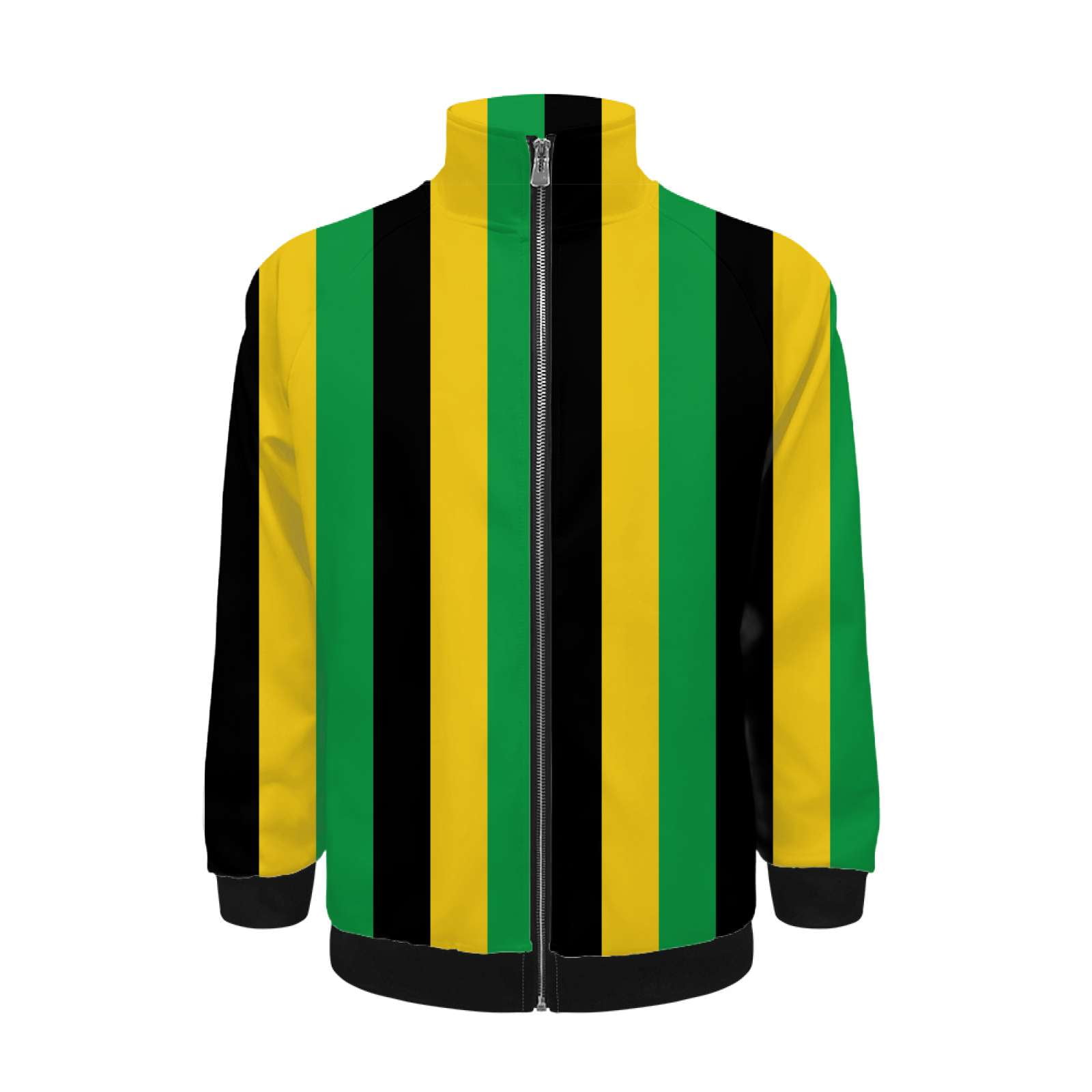 Black Yellow Green Stripes Jacket Men's Street Cool Long Sleeves Coat ...