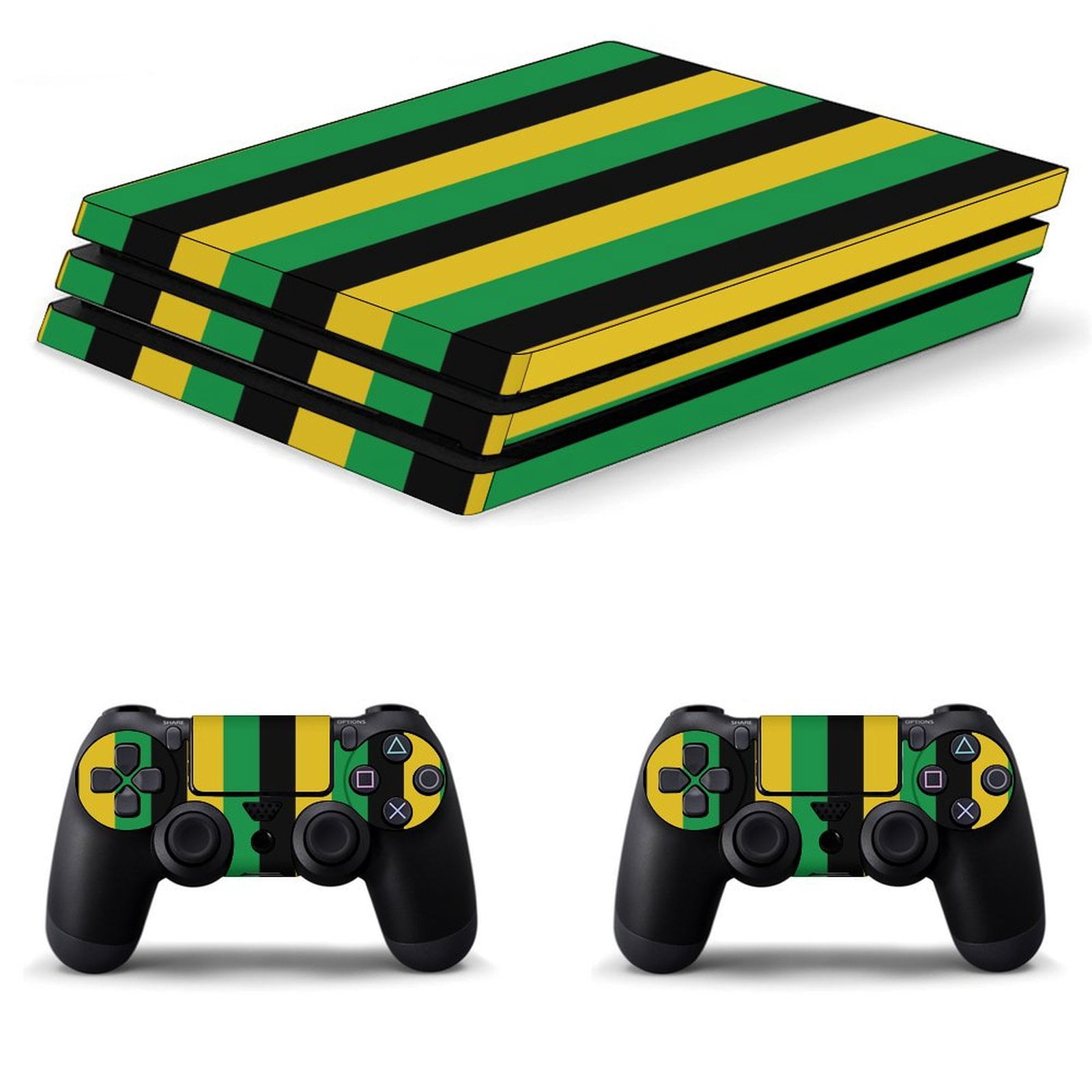 Black Yellow Green Stripes PS4/PS4 Pro/PS4 Slim Skin Sticker For ...