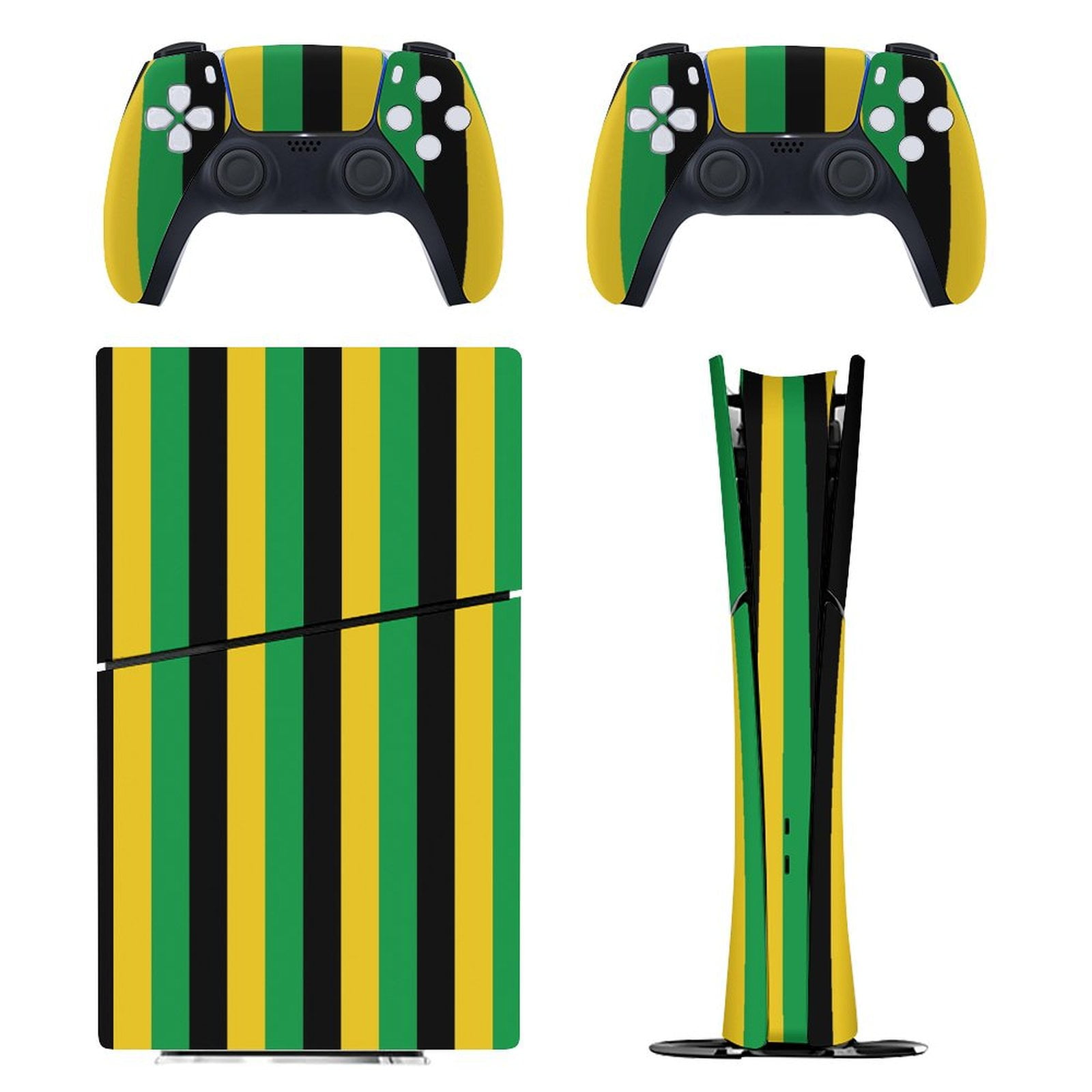 Black Yellow Green Stripes PS5/PS5 Pro/PS5 Slim Digital Disc Skin ...