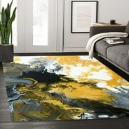 BERTHMEER 6' x 9' Gray Abstract Area Rugs for Living Room Bedroom ...