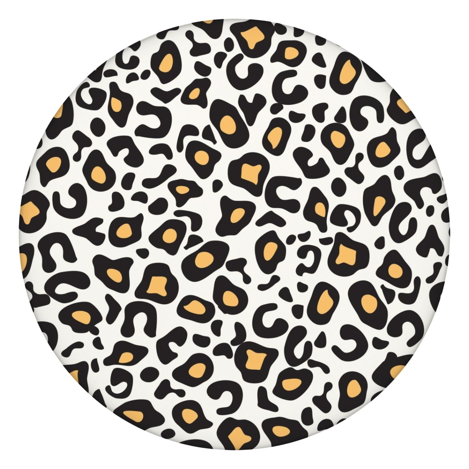 Black and Yellow Of Leopard Print Round Fitted Tablecloth with Elastic ...