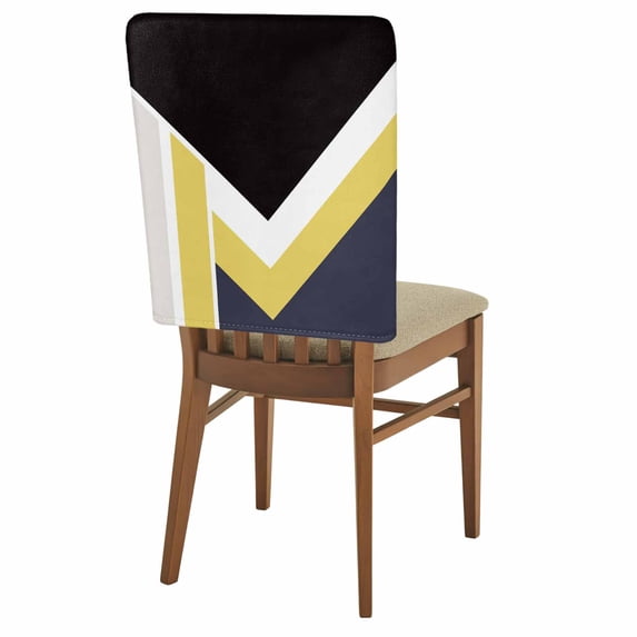 Black Yellow Lines Chair Back Covers Set of 6 Geometric Abstract Black ...