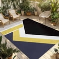 Black Yellow Lines Outdoor Rug 6x9 ft Geometric Abstract Black Yellow ...