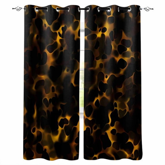 Black Yellow Orange Blackout Curtains 84 Inches Long, Minimalist ...