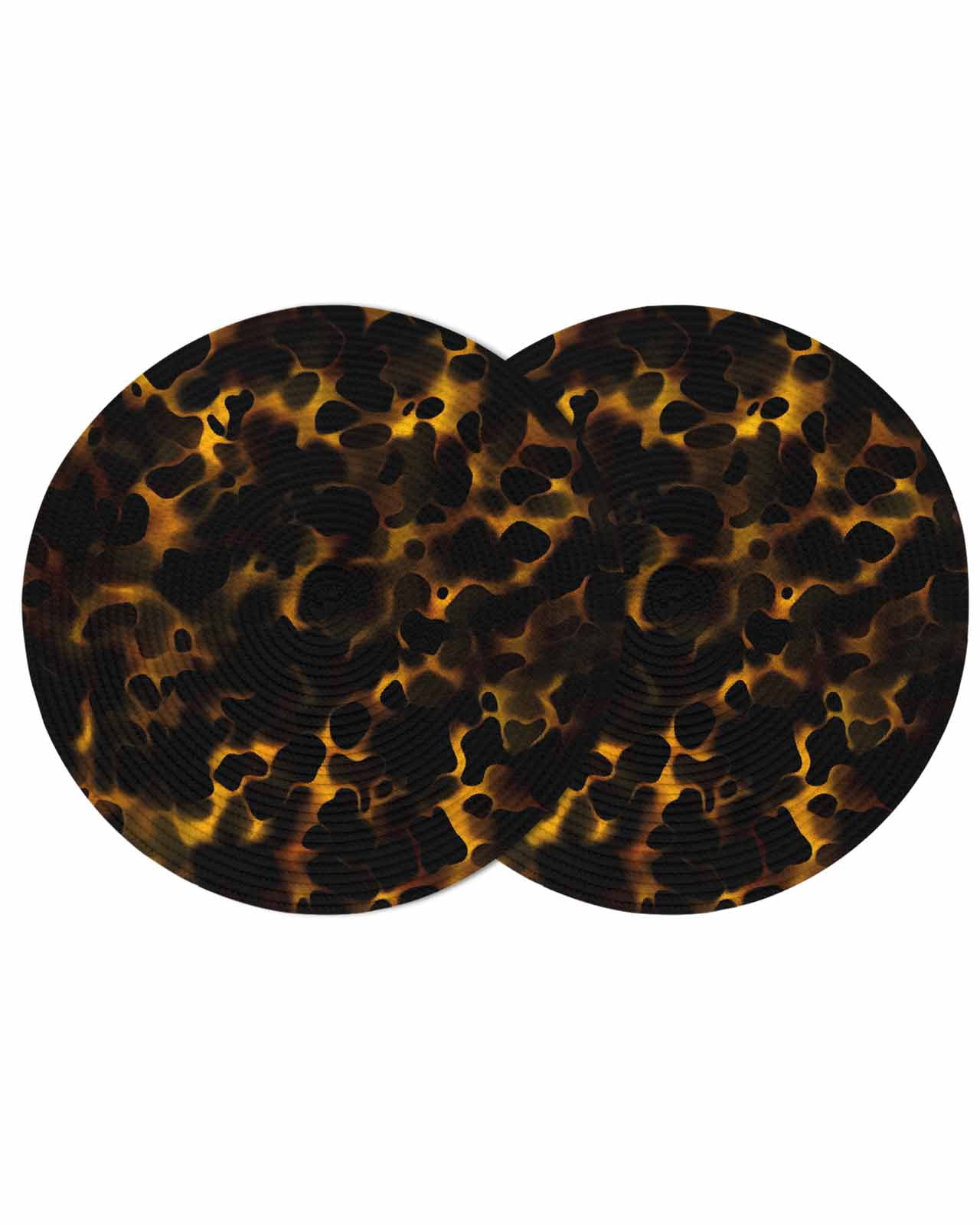 Black Yellow Orange Round 15 Inch Placemats Set of 2, Minimalist ...
