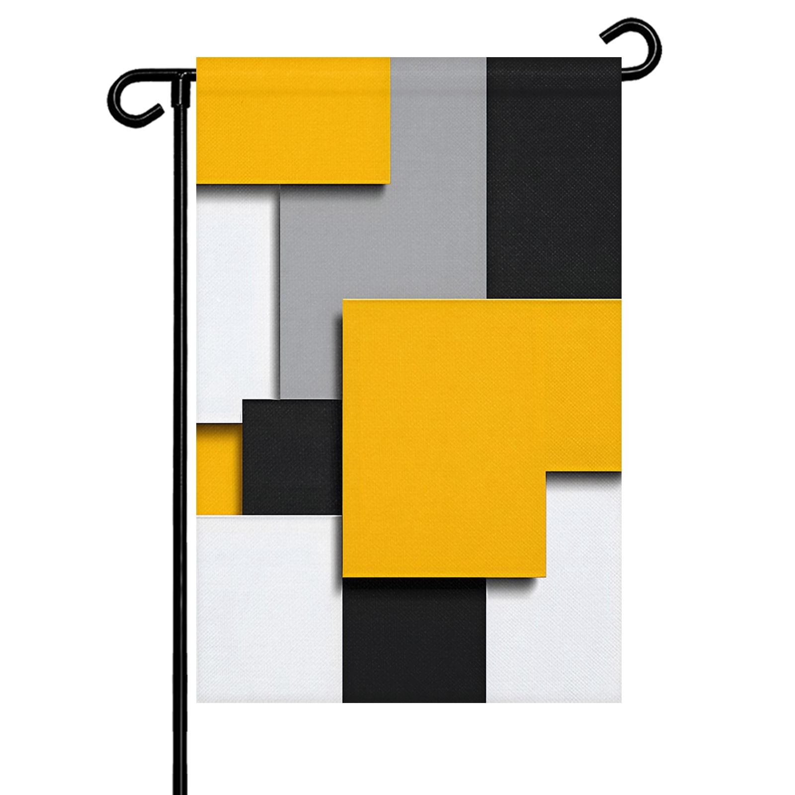 Black Yellow Patchwork Garden Flag 28x40 Inch Geometric Abstract Art ...