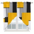 Black Yellow Patchwork Swag Curtain Valance for Window 2 Panels ...