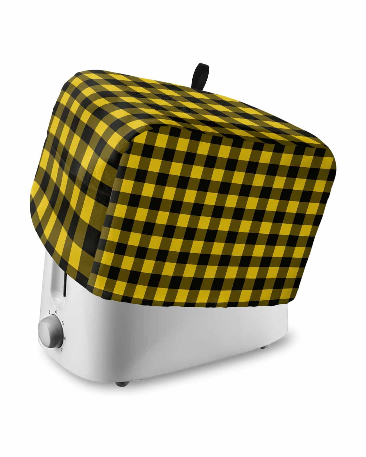 Black Yellow Plaid Small Toaster Cover 2 Slice, Kitchen Appliance ...