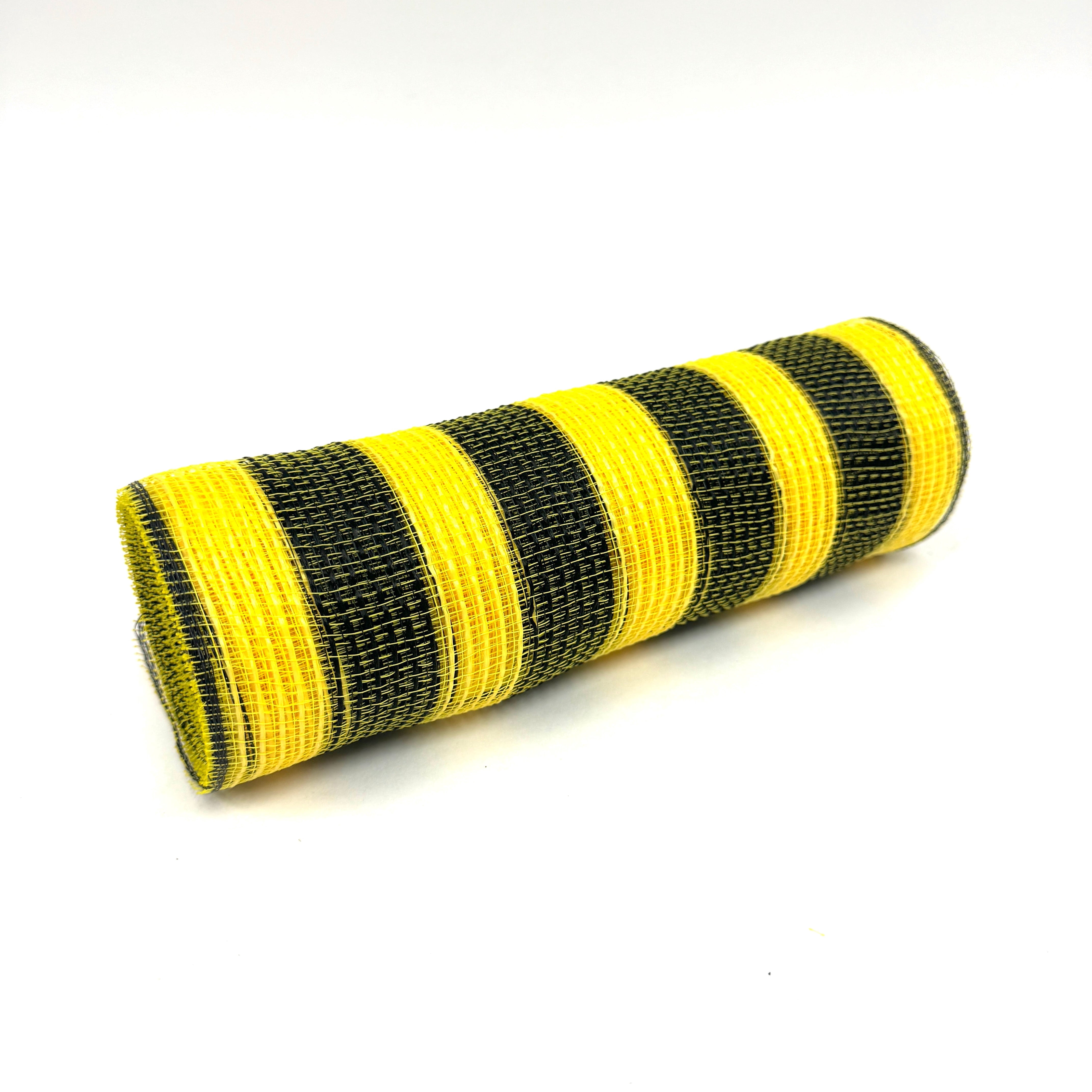 Bbcrafts Black Yellow Stripes Deco Mesh, Spring Floral Deco Mesh, 10 ...