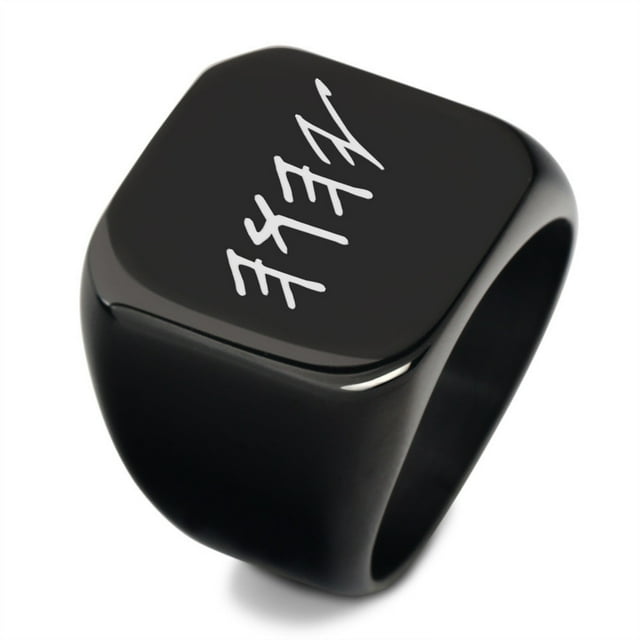 Black Yhwh Paleo Hebrew Polished Signet Ring Jewish Yahweh Jehovah ...