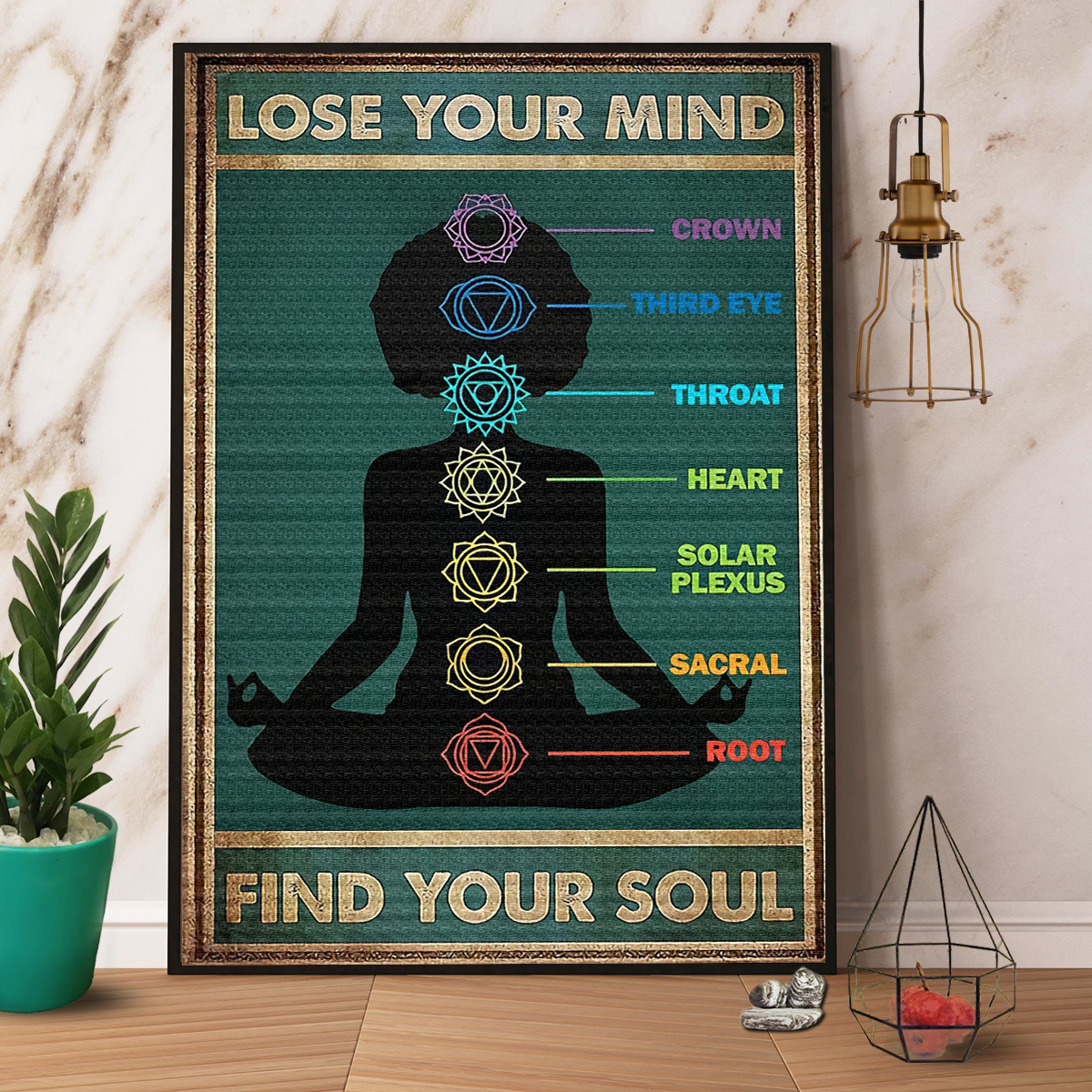 Black Yoga Chakra Lose Your Mind Find Your Soul Poster No Frame Wrapped ...