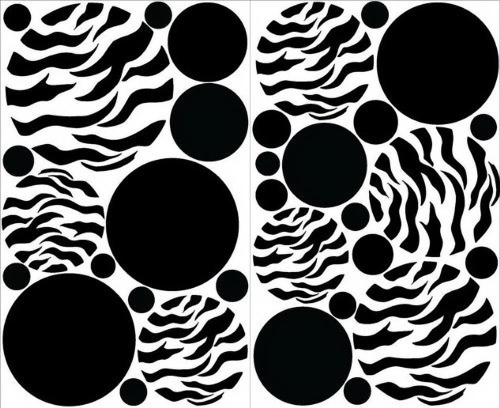Black Zebra Print Dot Wall Decals Stickers / Zebra Stripped Dots ...